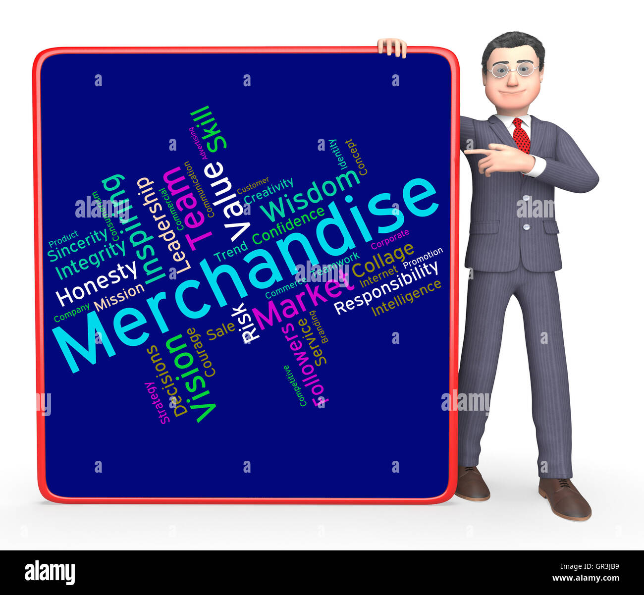 Merchantise Words Meaning Sold Goods And Sale Stock Photo - Alamy