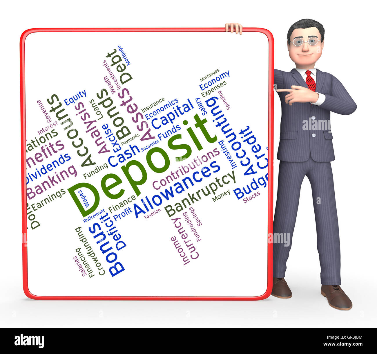 Deposit Word Indicating Part Payments And Words Stock Photo - Alamy