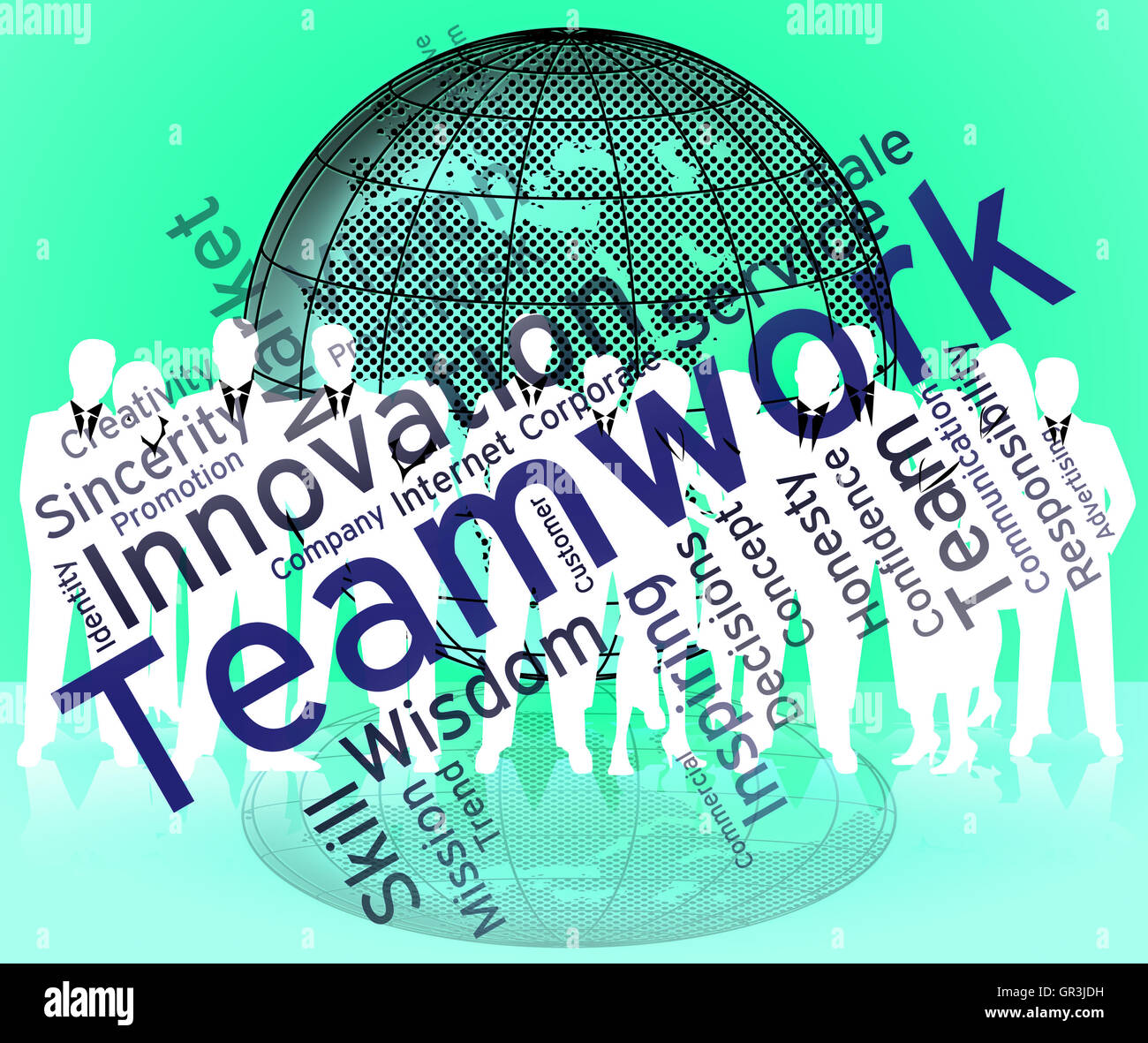 Teamwork Words Representing Unity Group And Combined Stock Photo - Alamy