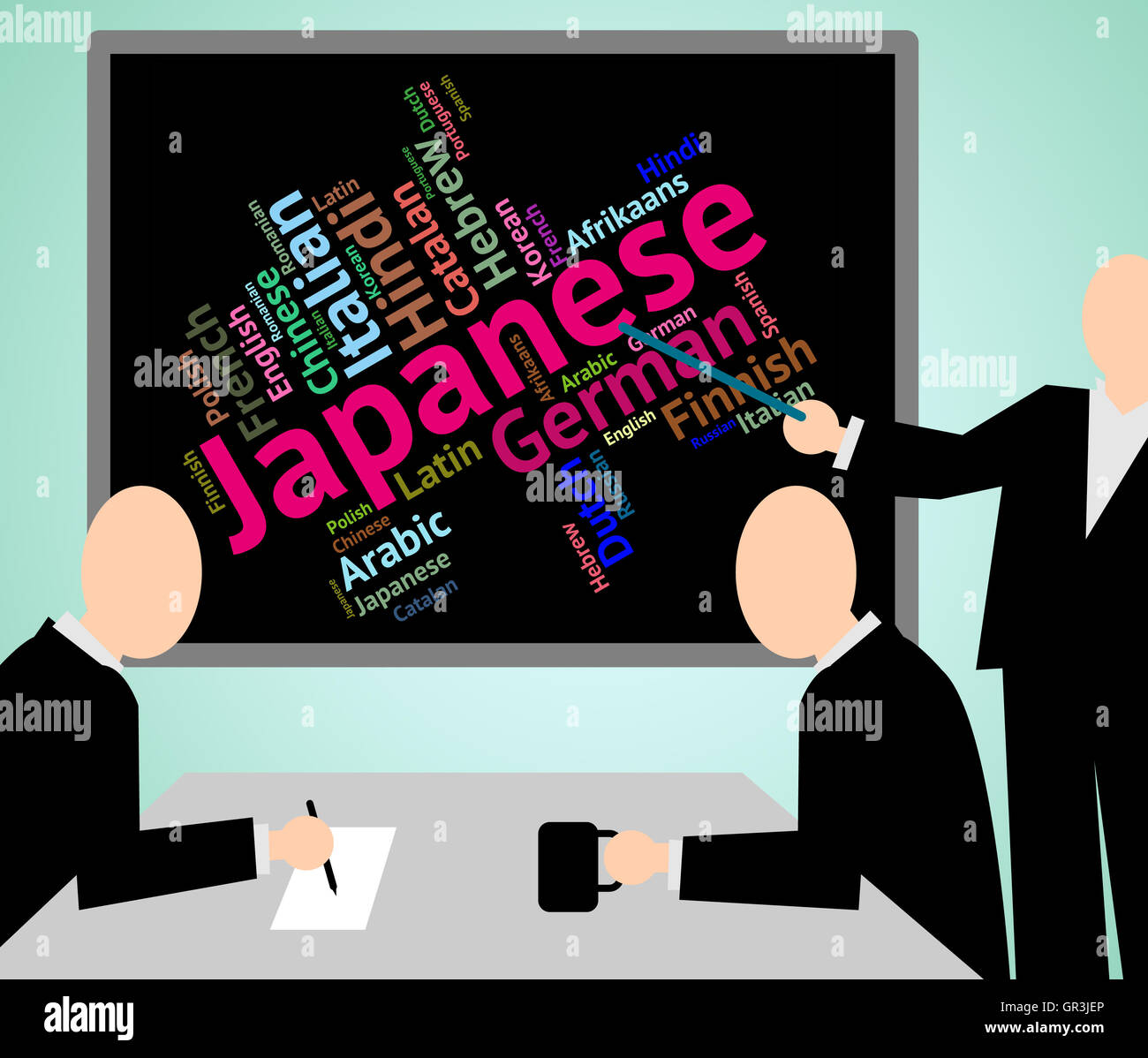 Japanese Language Representing Translator Wordcloud And Words Stock ...