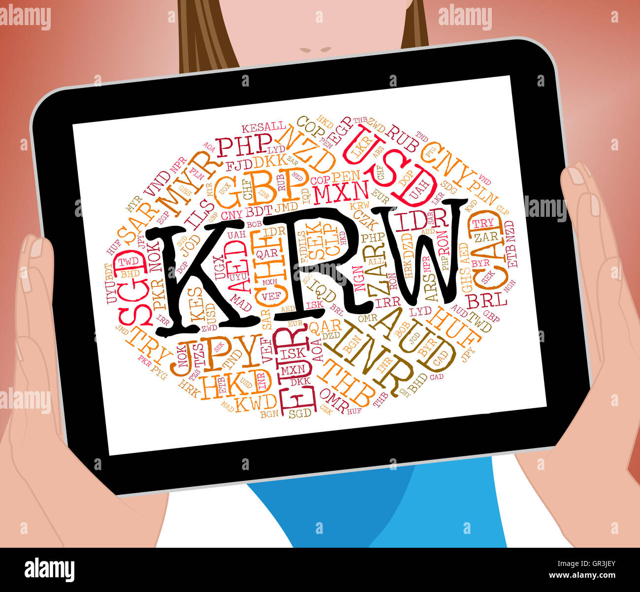 Krw Currency Meaning South Korean Won And South Korean Won Stock Photo ...