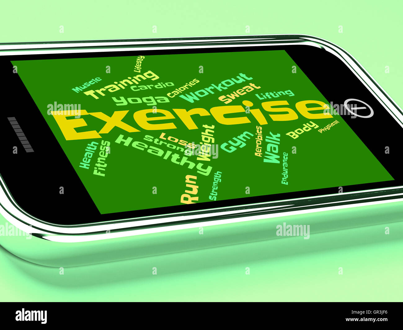 Exercise Words Representing Physical Activity And Text Stock Photo - Alamy