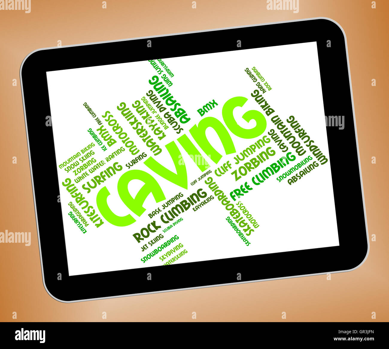 Caving Words Indicating Cave Climbing And Exploring Stock Photo - Alamy