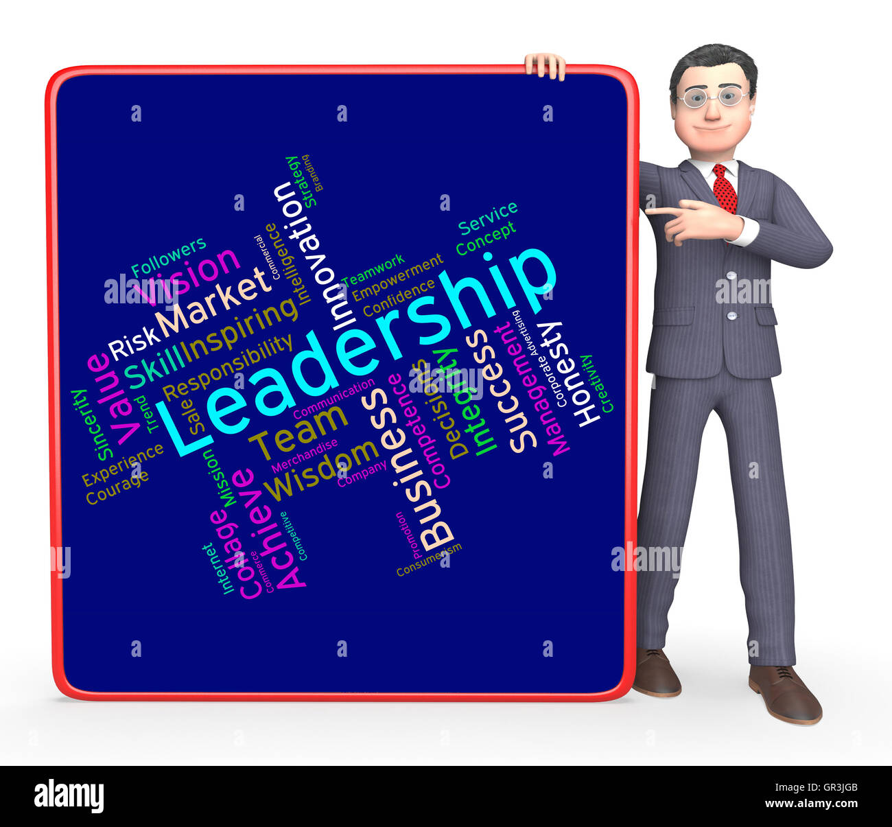 Leadership Words Meaning Influence Control And Led Stock Photo - Alamy