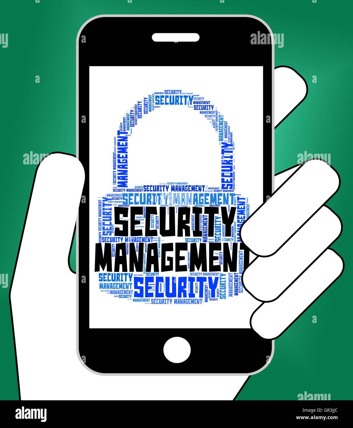 Security Management Showing Protect Company And Authority Stock Photo ...