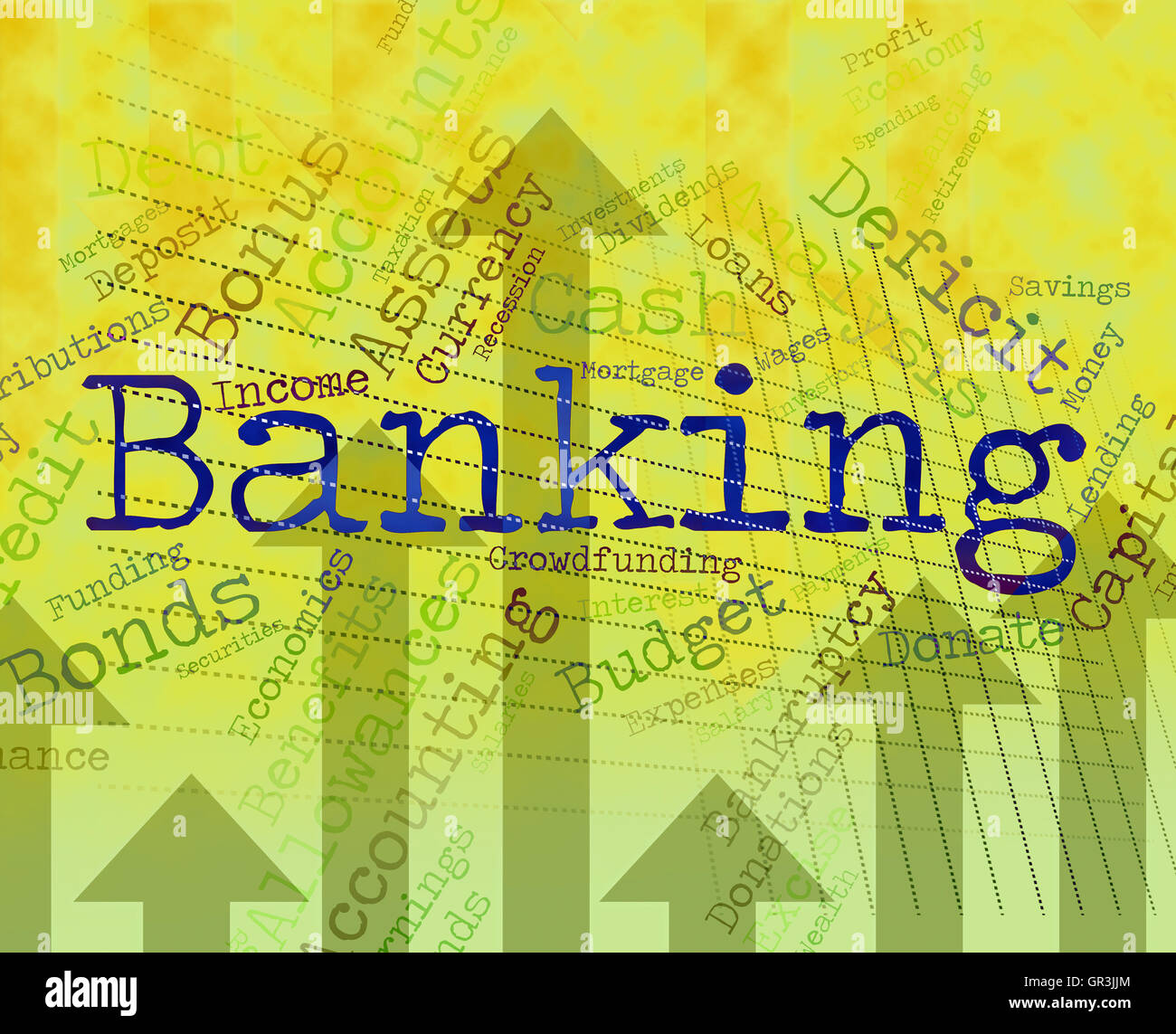 Banking Word Showing Wordcloud Investment And Money Stock Photo - Alamy