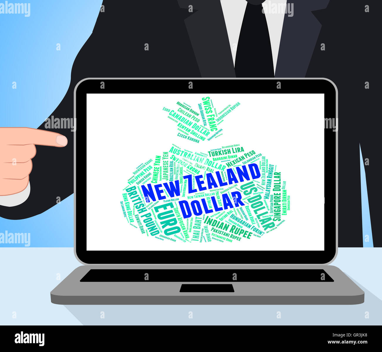 New Zealand Dollar Showing Foreign Exchange And Banknote Stock Photo ...