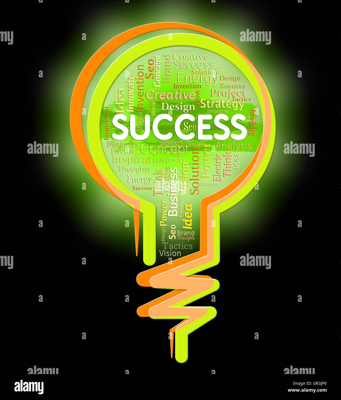 Success Lightbulb Indicating Win Succeed And Winner Stock Photo - Alamy