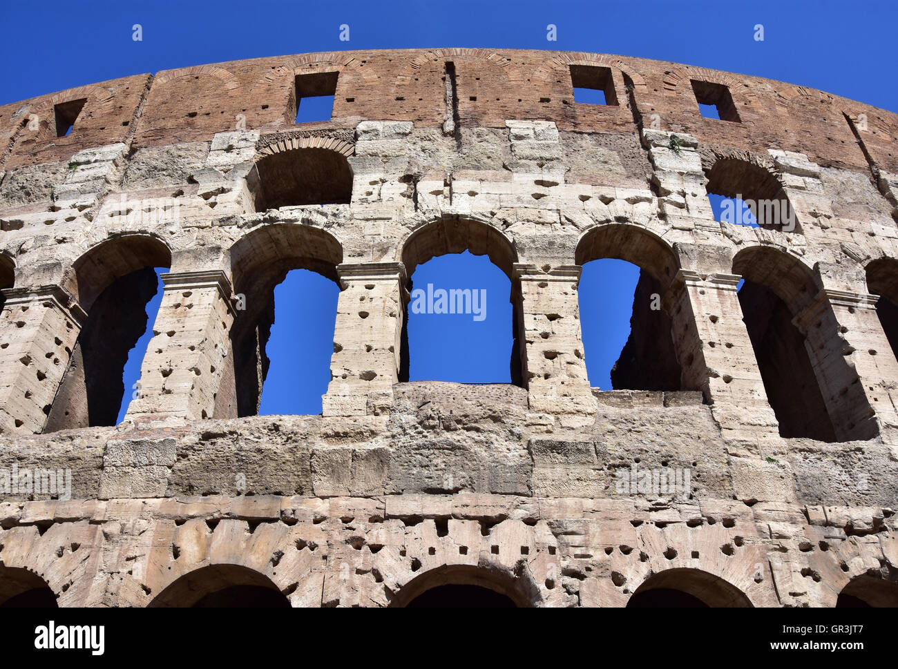 Monumental arches of Coliseum southern facade (second ring Stock Photo ...