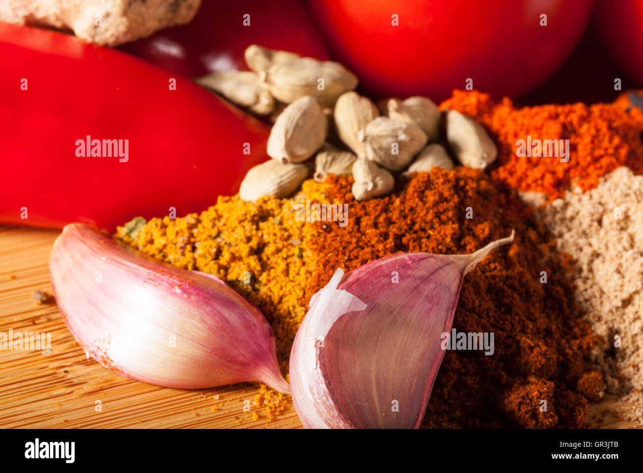 Tomato and spices ingredients for Indian cooking Stock Photo - Alamy