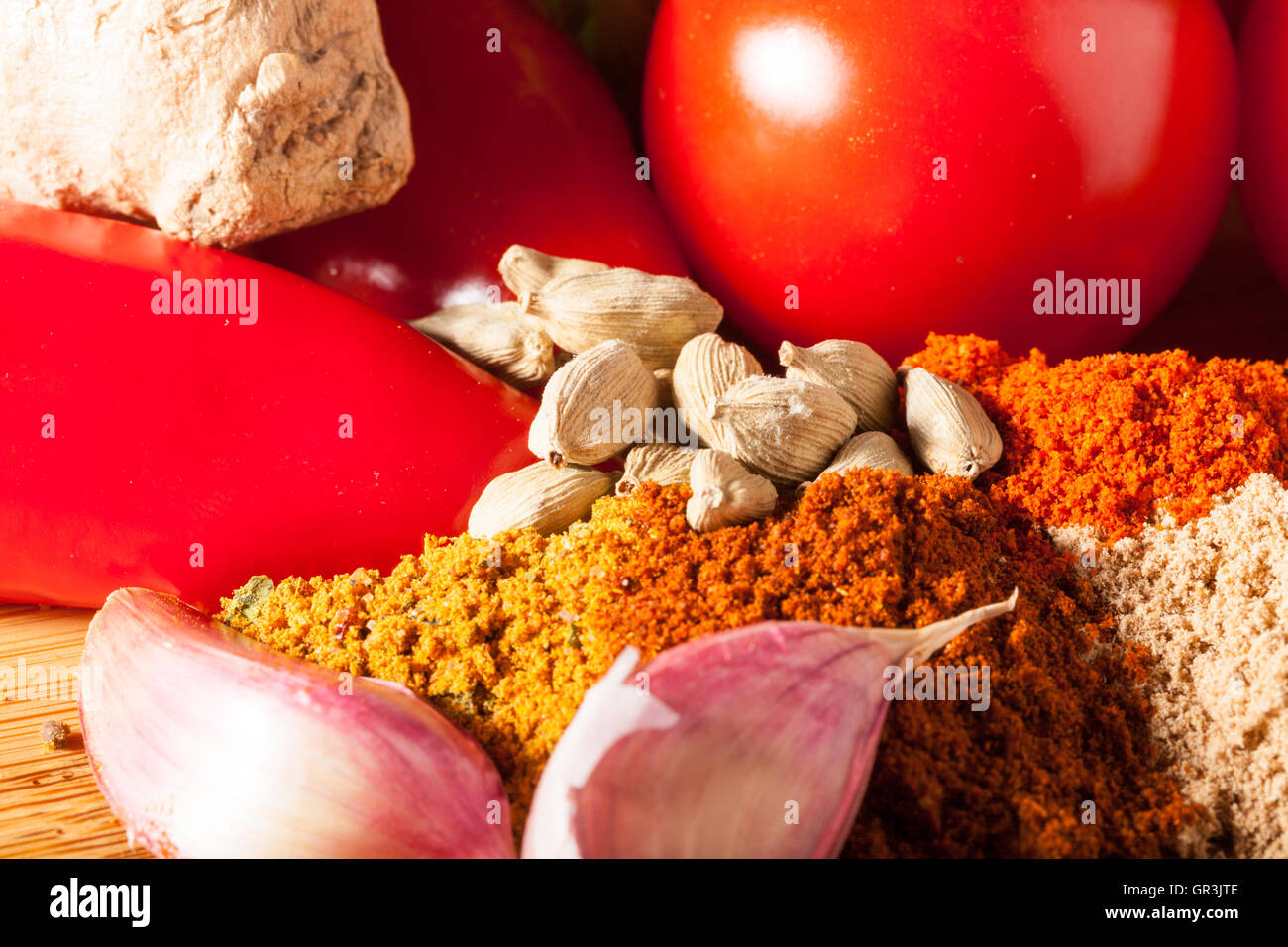 Tomato and spices ingredients for Indian cooking Stock Photo - Alamy