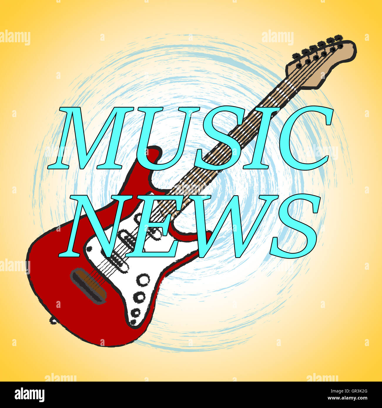 Music News Representing Social Media And Radios Stock Photo - Alamy