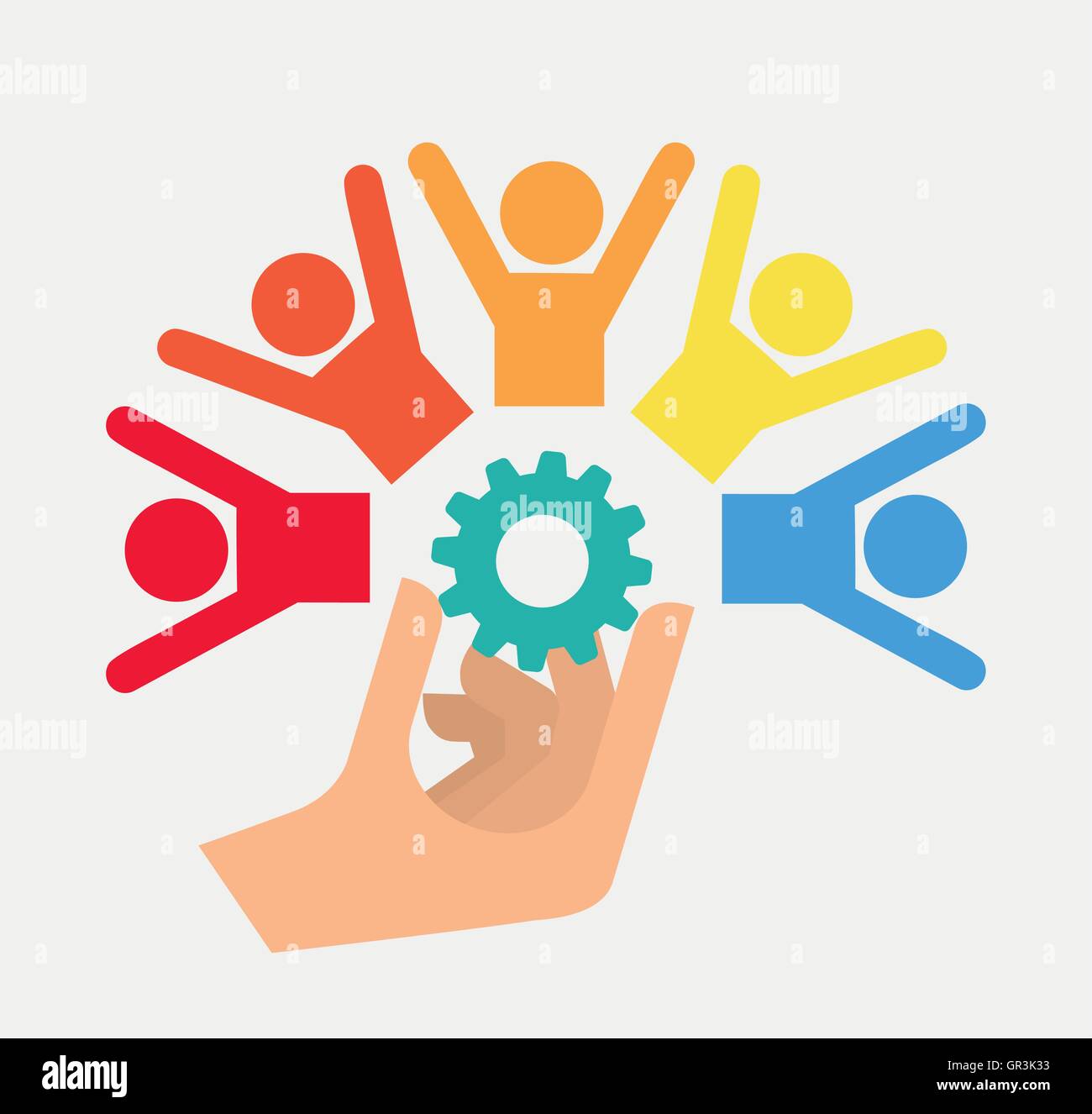 pictogram gears hand teamwork design Stock Vector Image & Art - Alamy