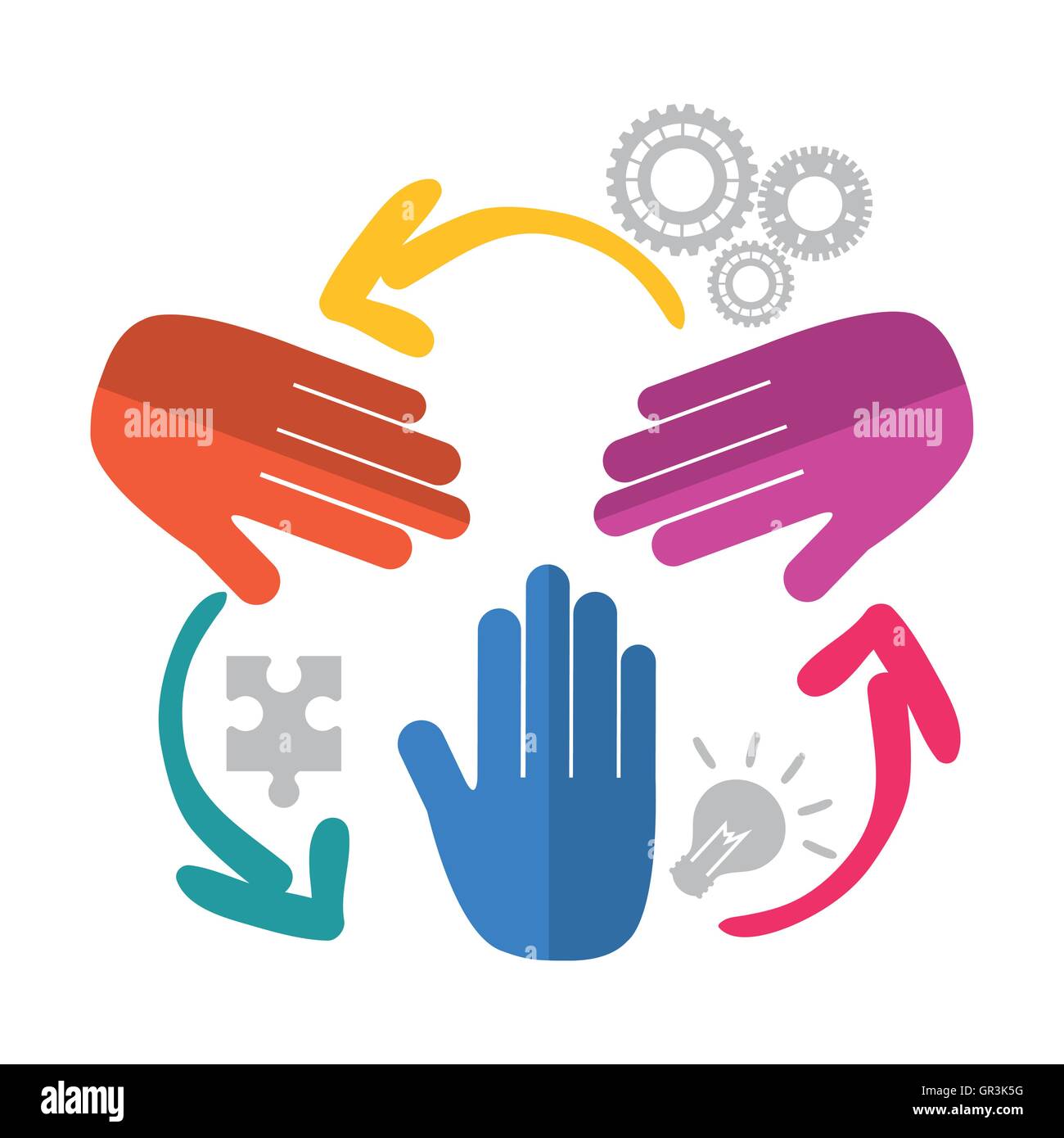 hands teamwork support design Stock Vector Image & Art - Alamy