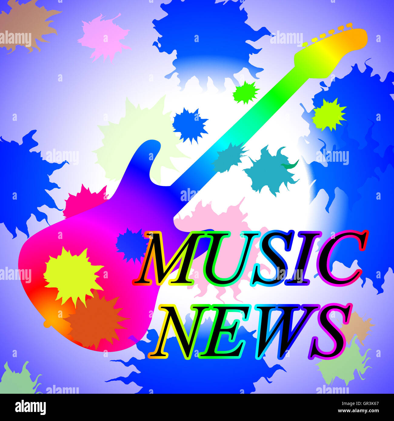Music News Indicating Sound Track And Radios Stock Photo - Alamy