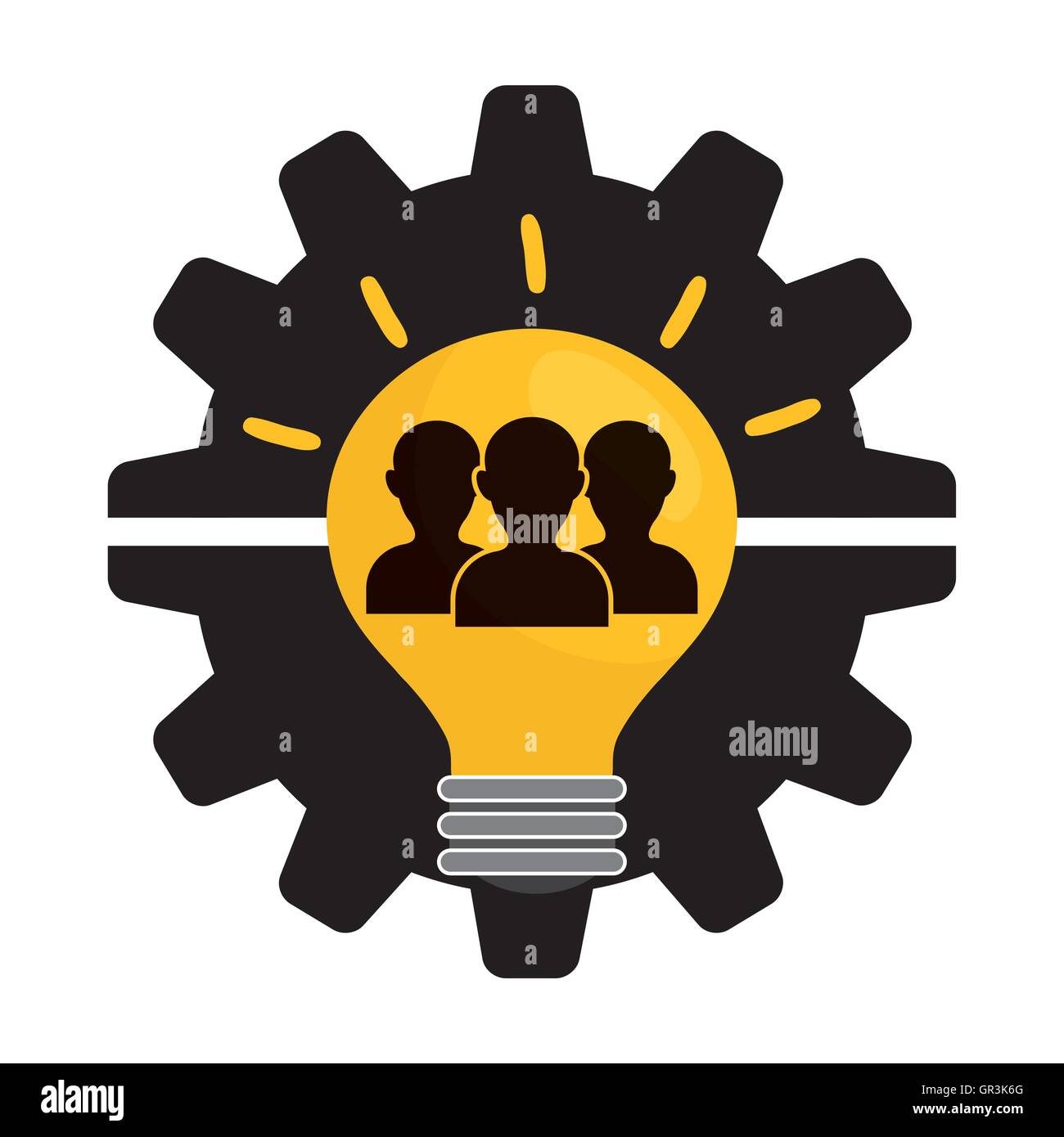pictogram gears bulb teamwork support design Stock Vector Image & Art ...