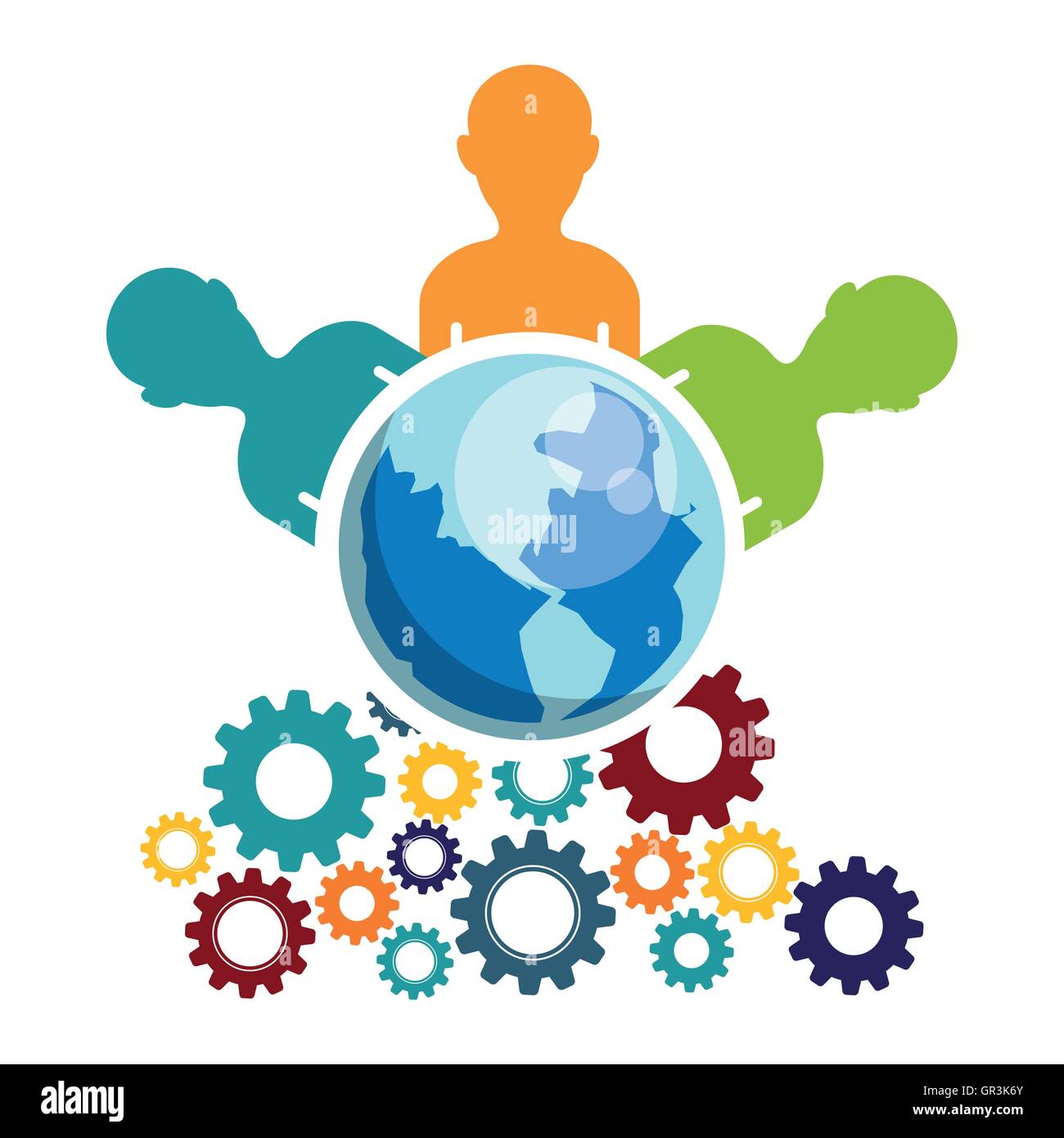 pictogram gears teamwork support design Stock Vector Image & Art - Alamy