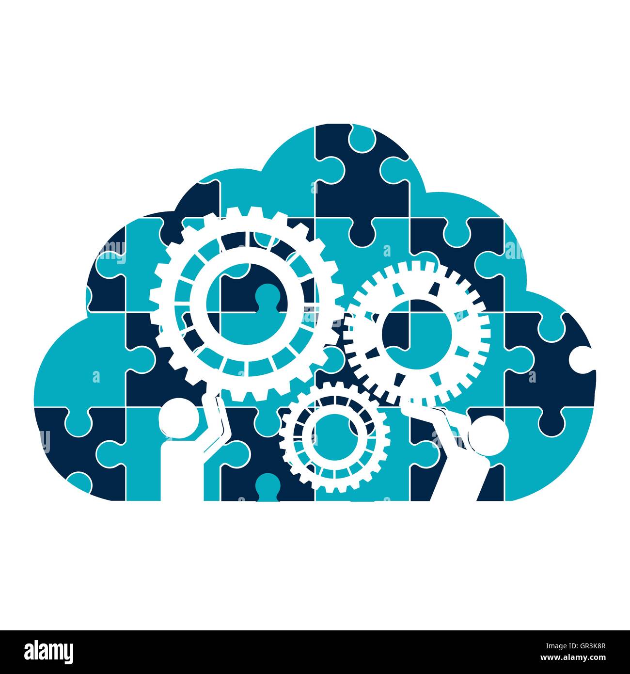 pictograms gears cloud teamwork support design Stock Vector Image & Art ...