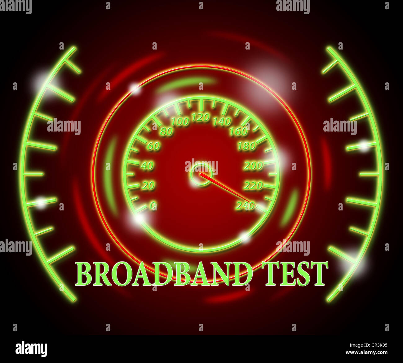 Broadband Test Representing High Speed And Indicator Stock Photo - Alamy
