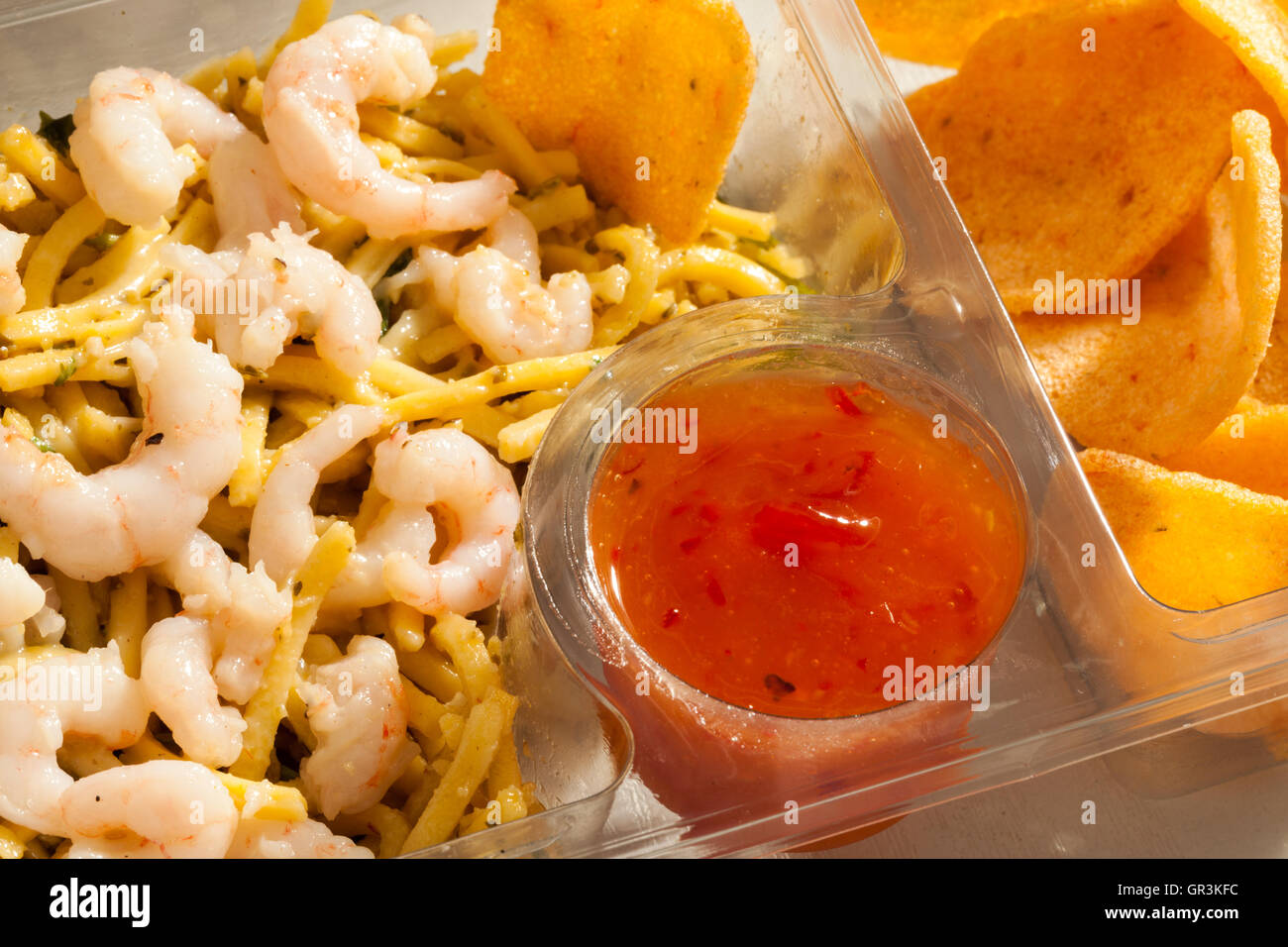 Chili prawn ready meal Stock Photo - Alamy