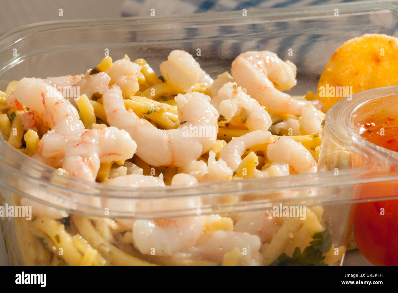 Chili prawn ready meal Stock Photo - Alamy
