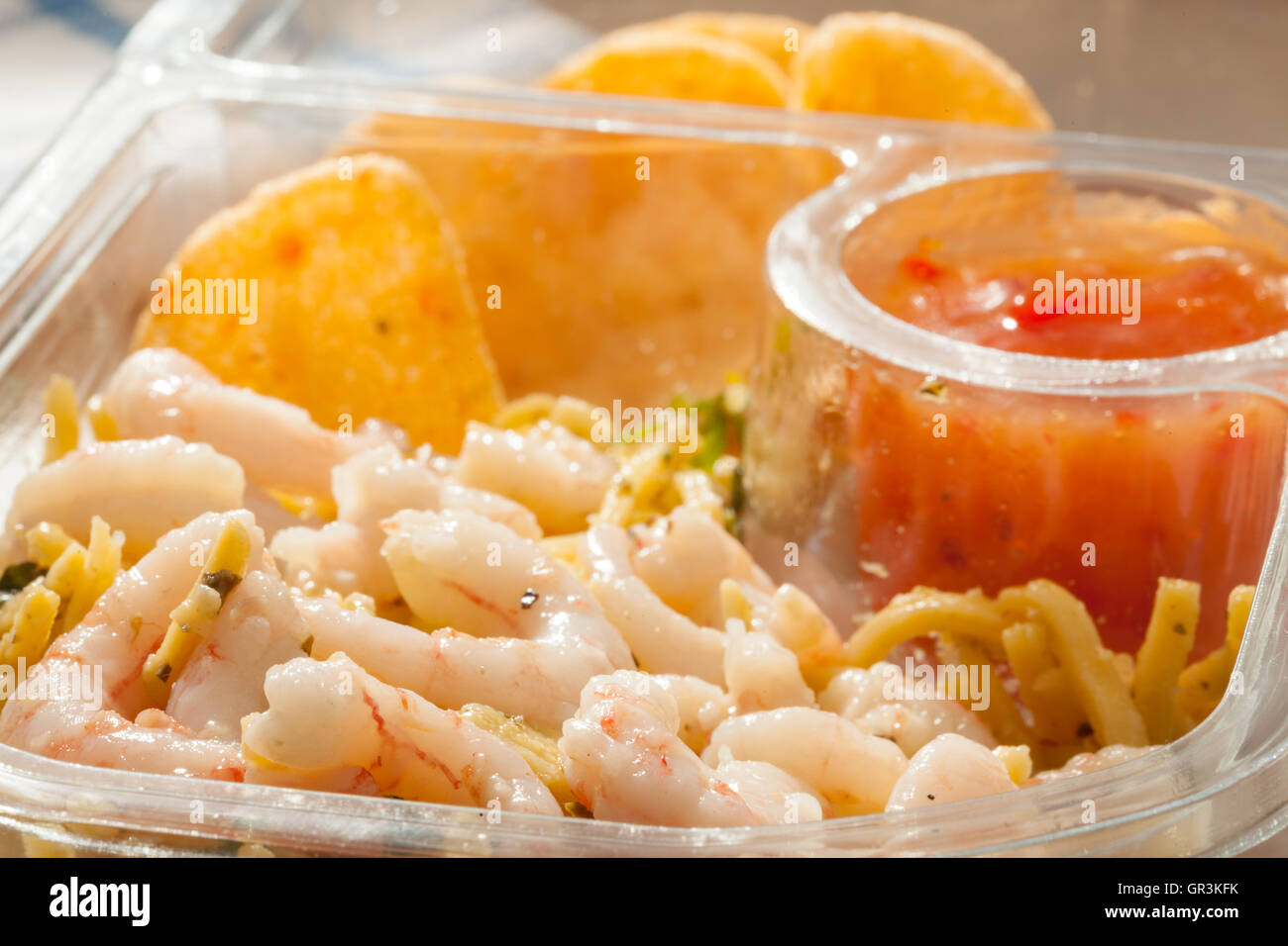 Chili prawn ready meal Stock Photo - Alamy
