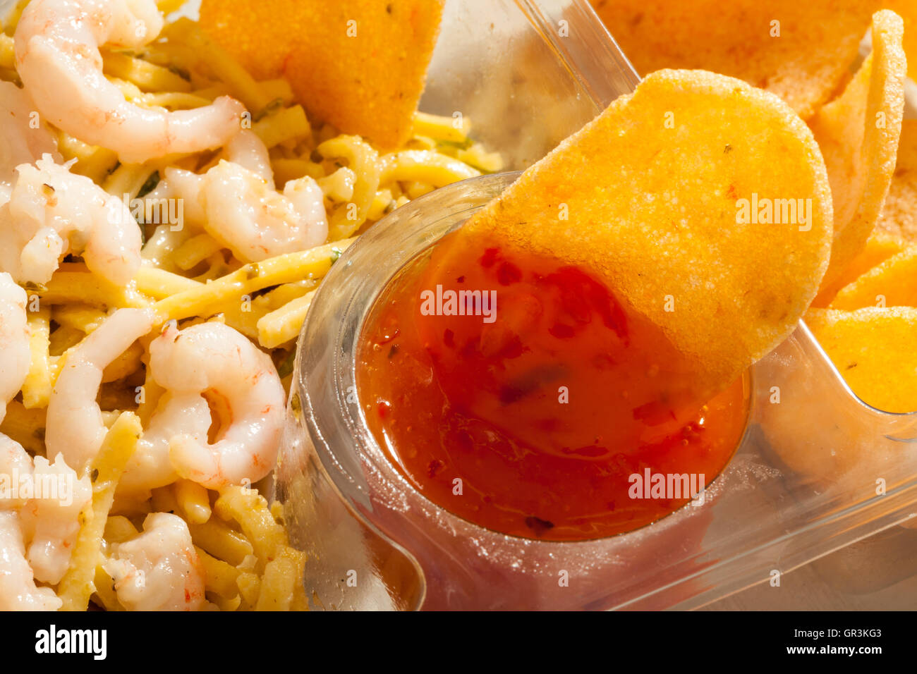 Chili prawn ready meal Stock Photo - Alamy
