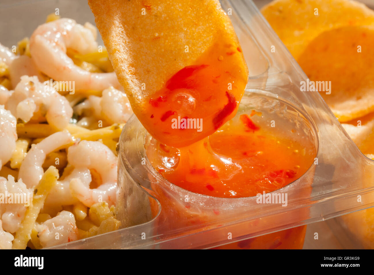 Chili prawn ready meal Stock Photo - Alamy