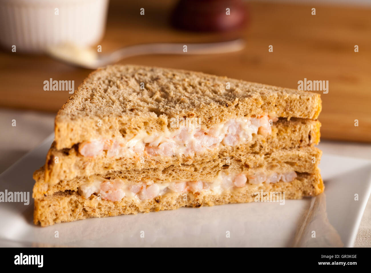 Prawn and mayonnaise sandwich Stock Photo - Alamy