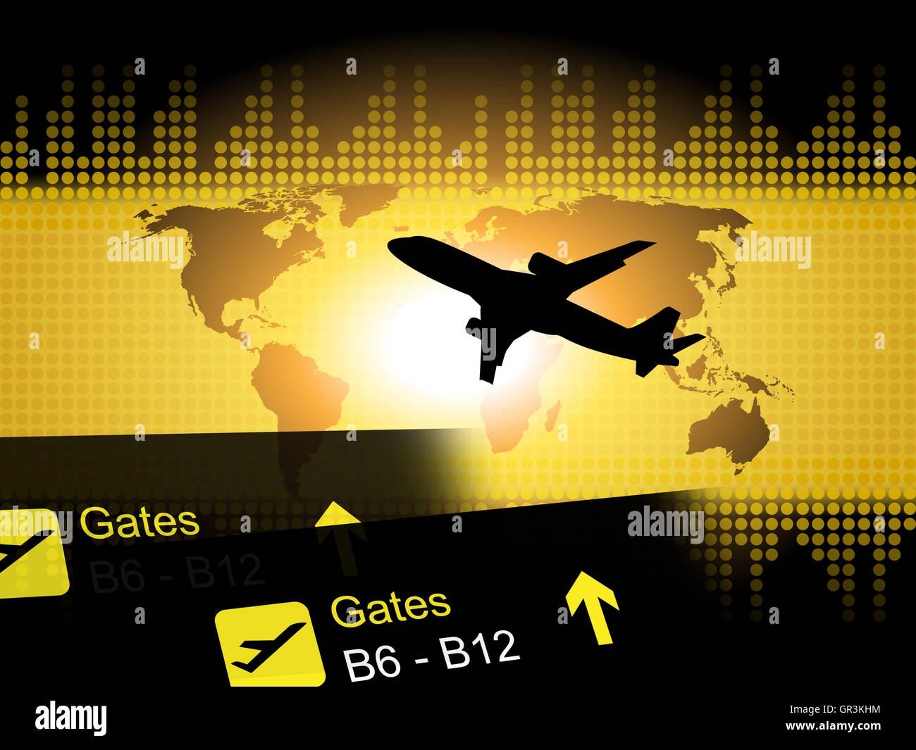 World Flight Showing Aircraft Worldwide And Globalisation Stock Photo ...