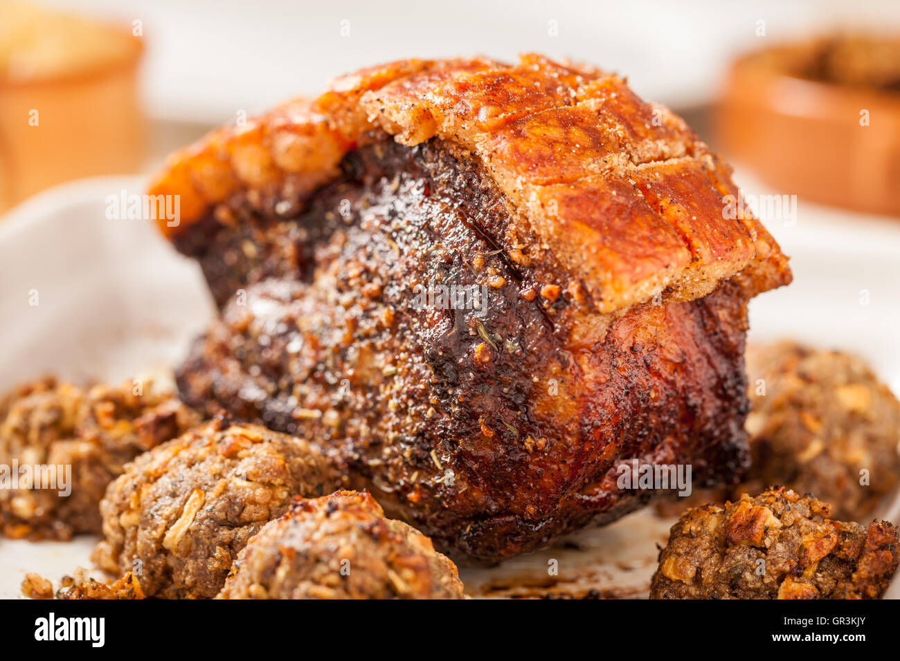 Traditional roast pork joint Stock Photo - Alamy