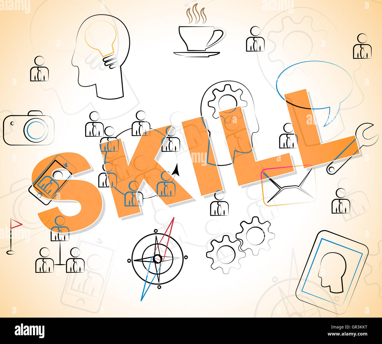 Skill Word Indicating Competence Skilled And Aptitude Stock Photo - Alamy