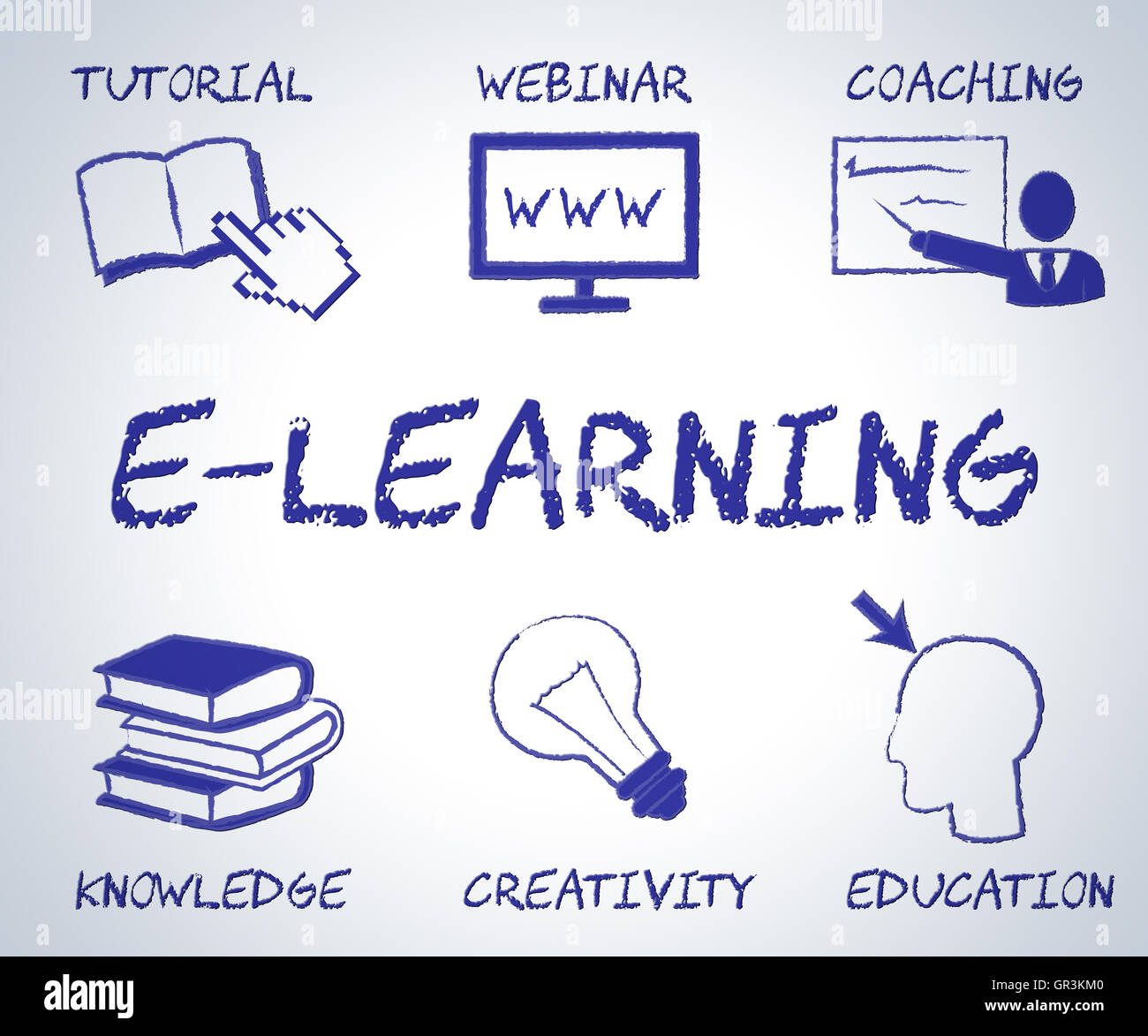 Elearning Online Indicating Web Site And Websites Stock Photo - Alamy
