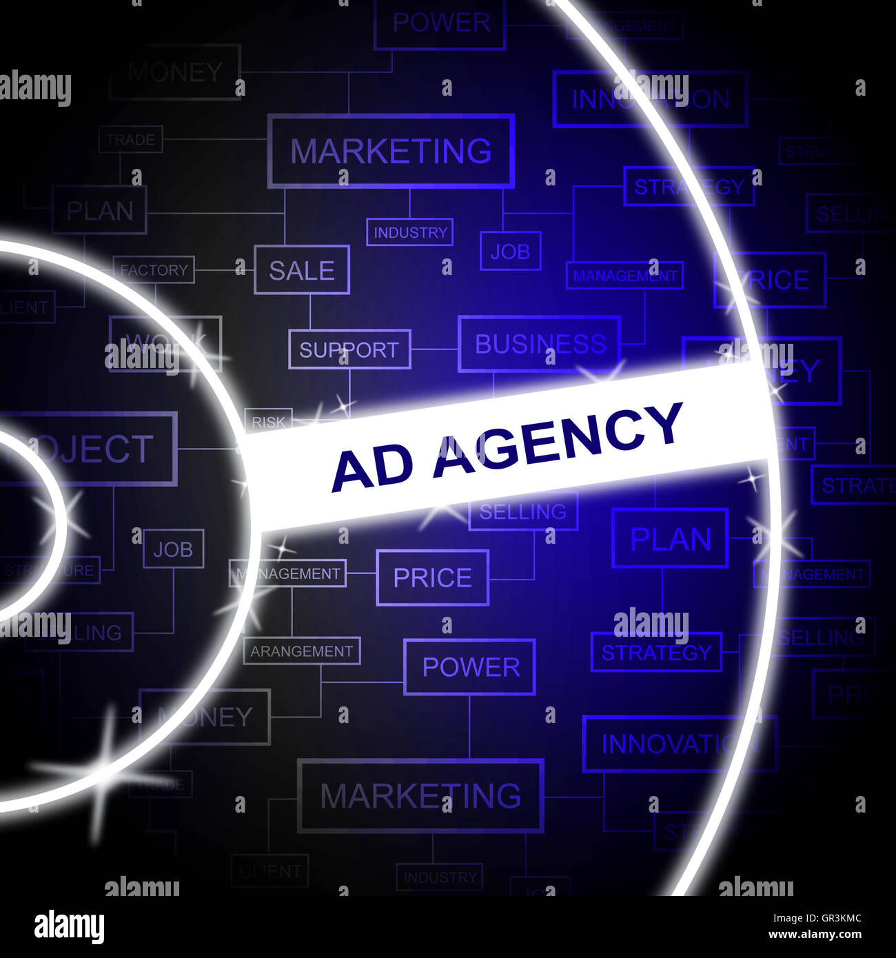 Ad Agency Indicating Service Advertisements And Adverts Stock Photo - Alamy