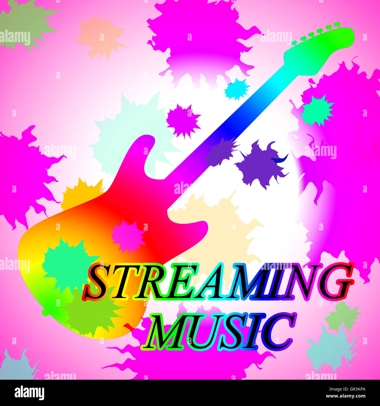 Streaming Music Showing Sound Track And Broadcasting Stock Photo - Alamy
