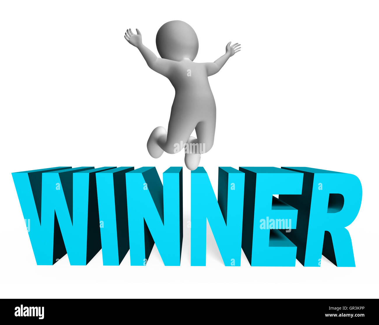 Winner Character Representing Victors Success And 3d Rendering Stock ...