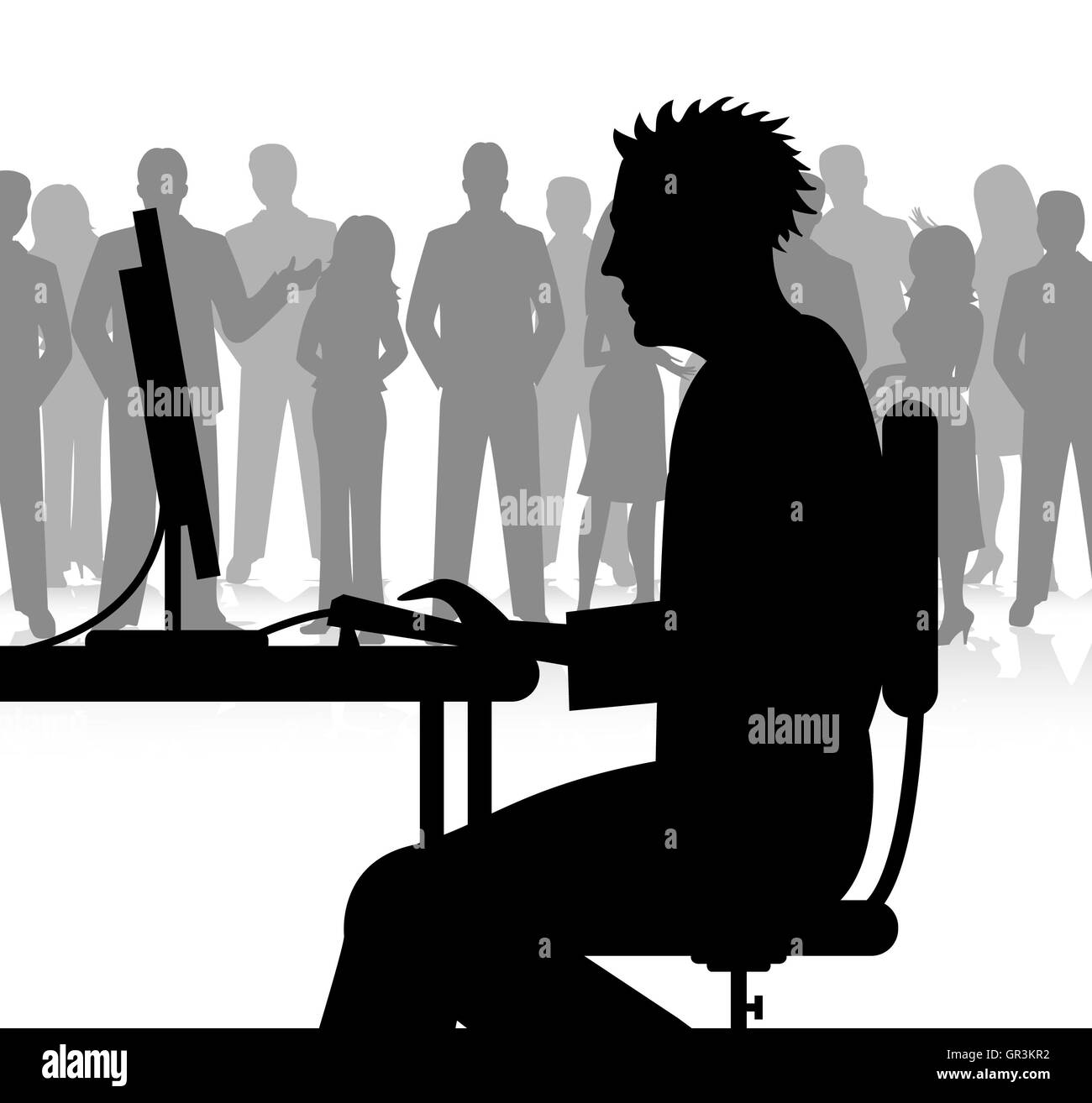 Office Salesman Showing Internet Technology And Working Stock Photo - Alamy