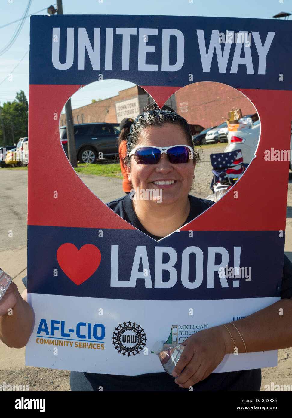 Detroit, Michigan - A woman promotes the United Way during Detroit's ...