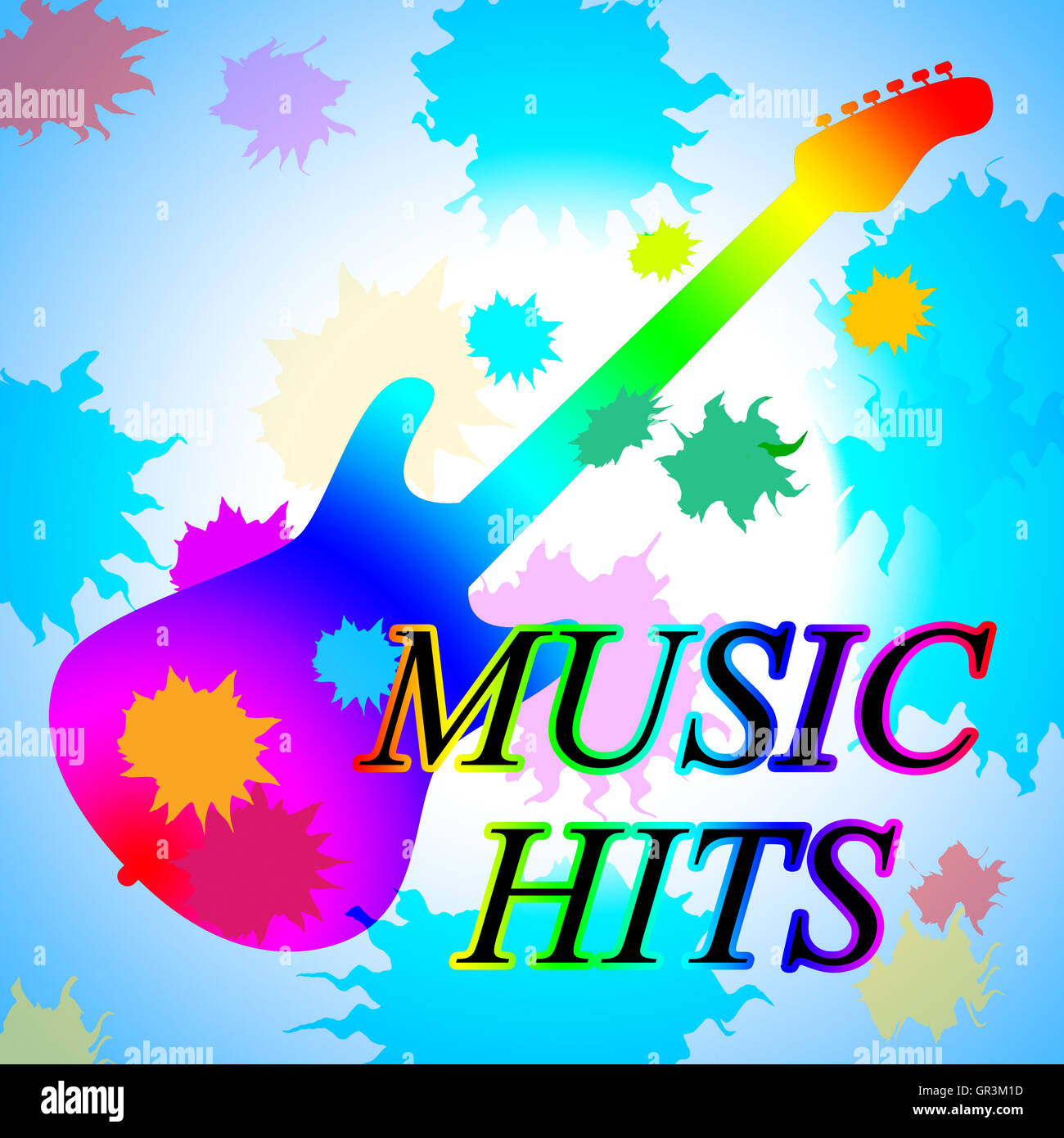 Music Hits Representing Sound Track And Rated Stock Photo - Alamy