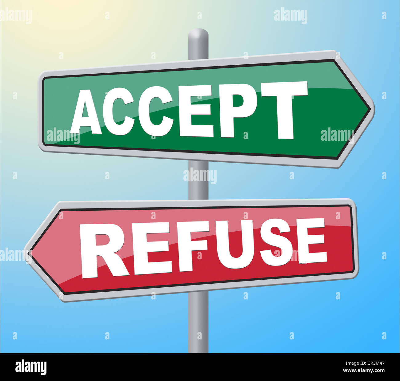 Accept Refuse Indicating Sign No And Reject Stock Photo - Alamy Accept Refuse Indicating Sign No And Reject Stock Photo - Alamy