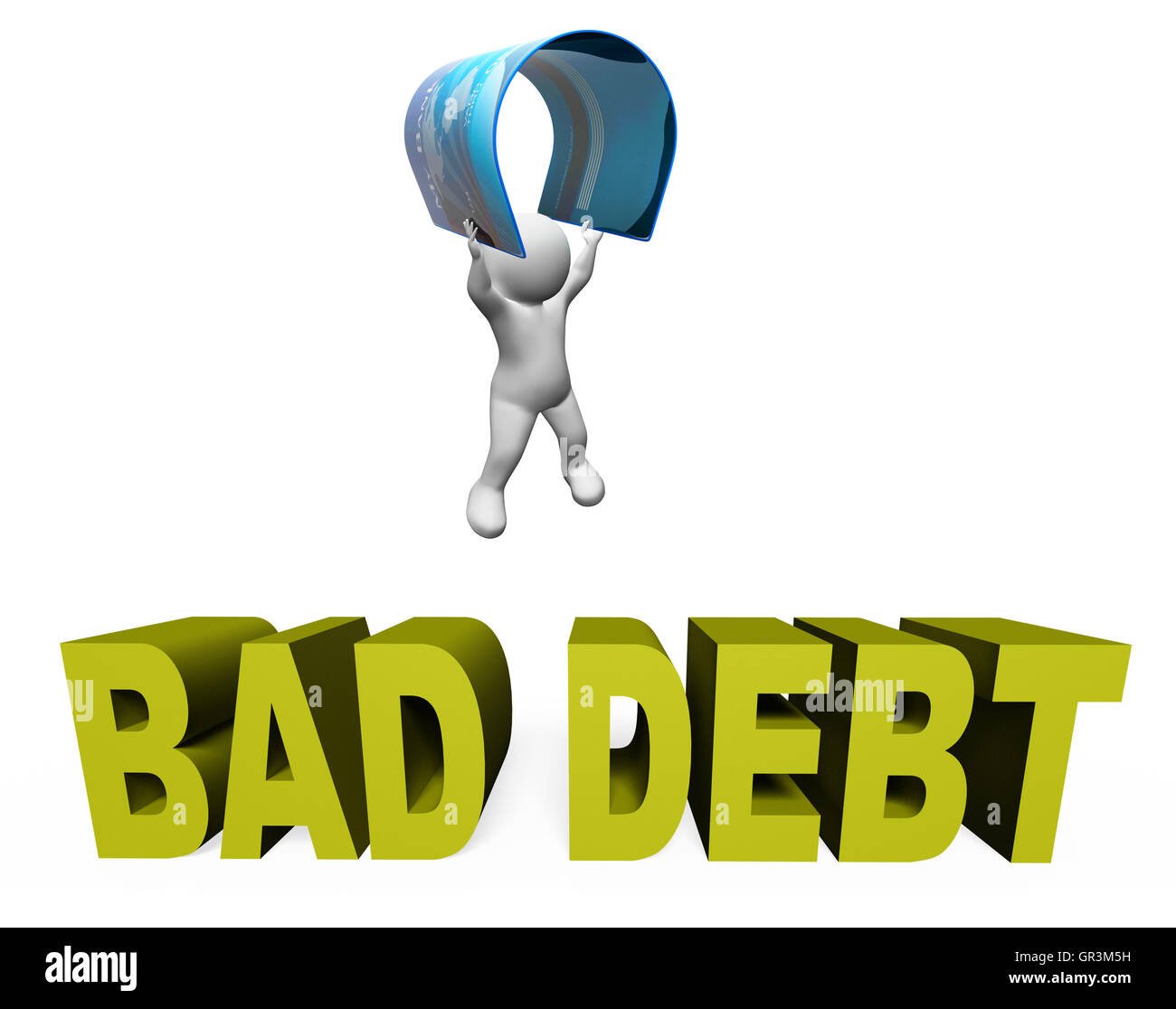 Bad Debt Indicating Financial Obligation And Loan 3d Rendering Stock ...