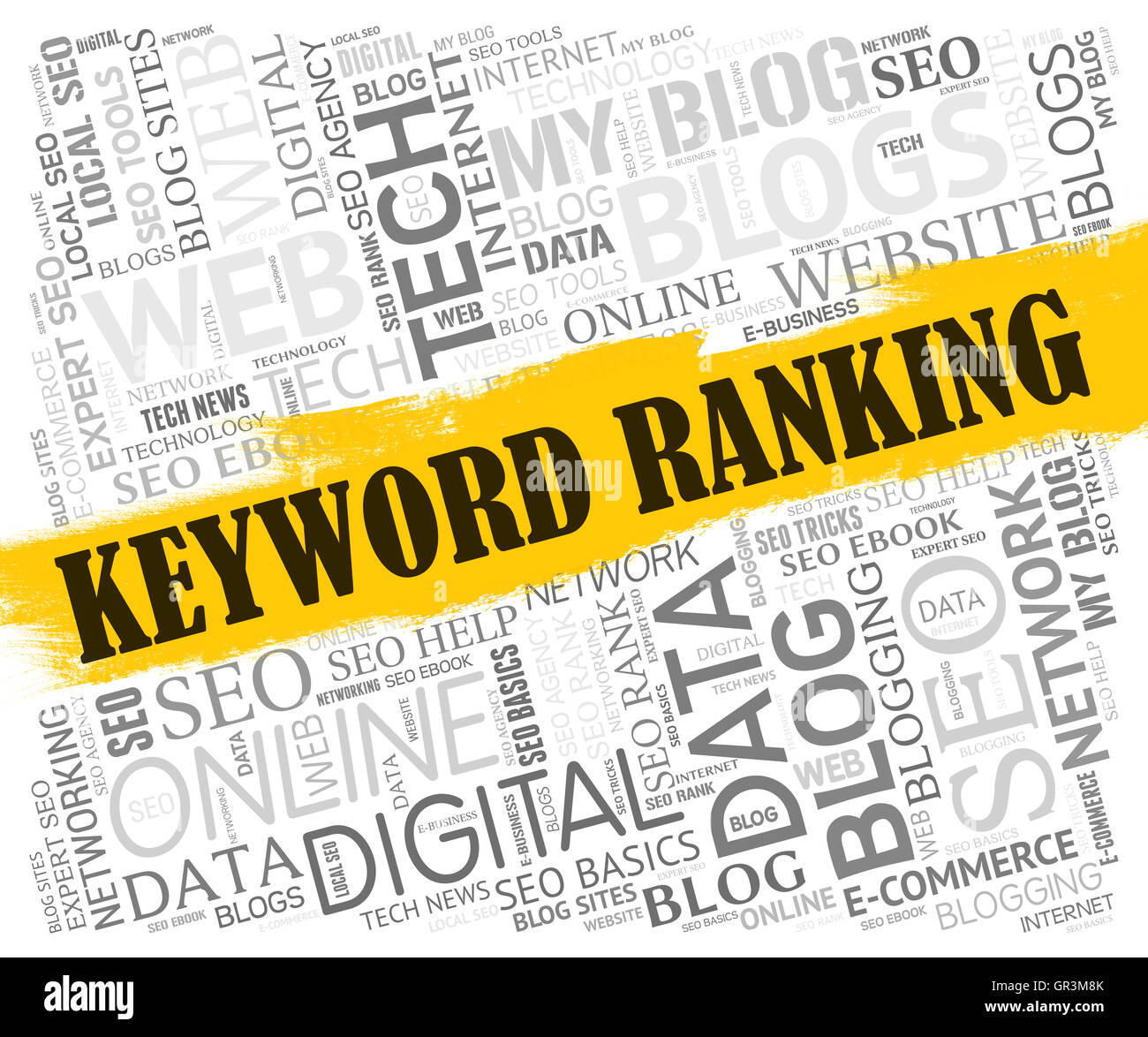 Keyword Ranking Indicating Search Engine And Optimizing Stock Photo - Alamy