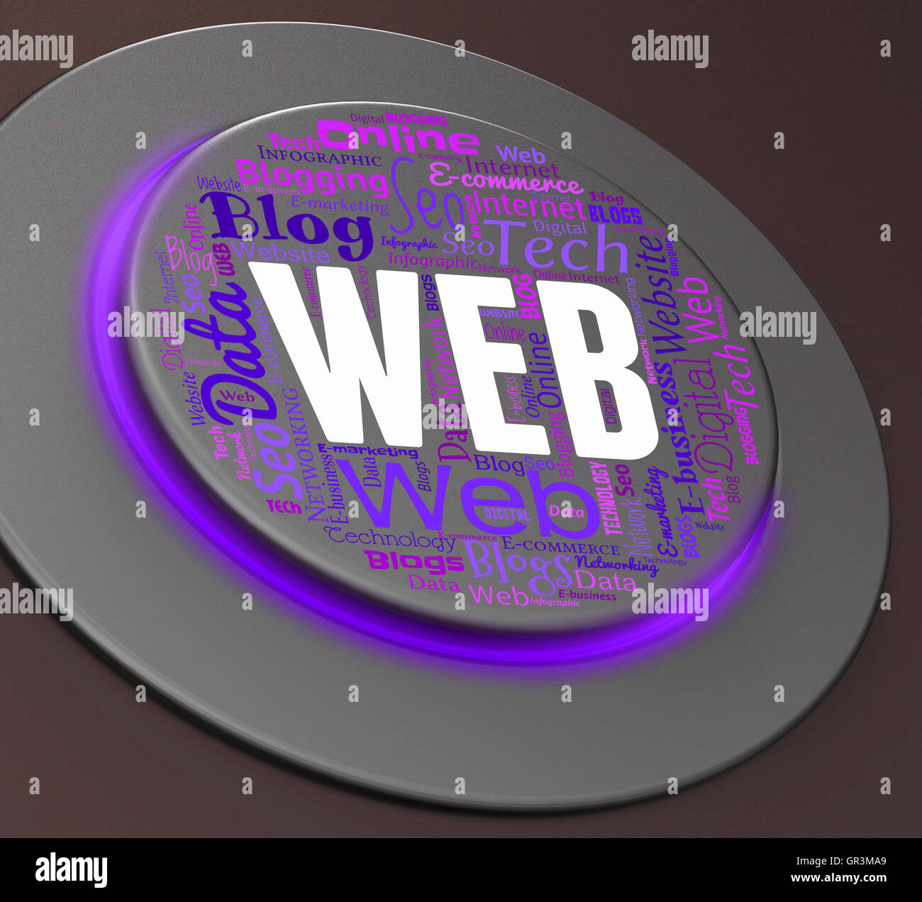Web Button Indicating Websites Online And Network Stock Photo - Alamy
