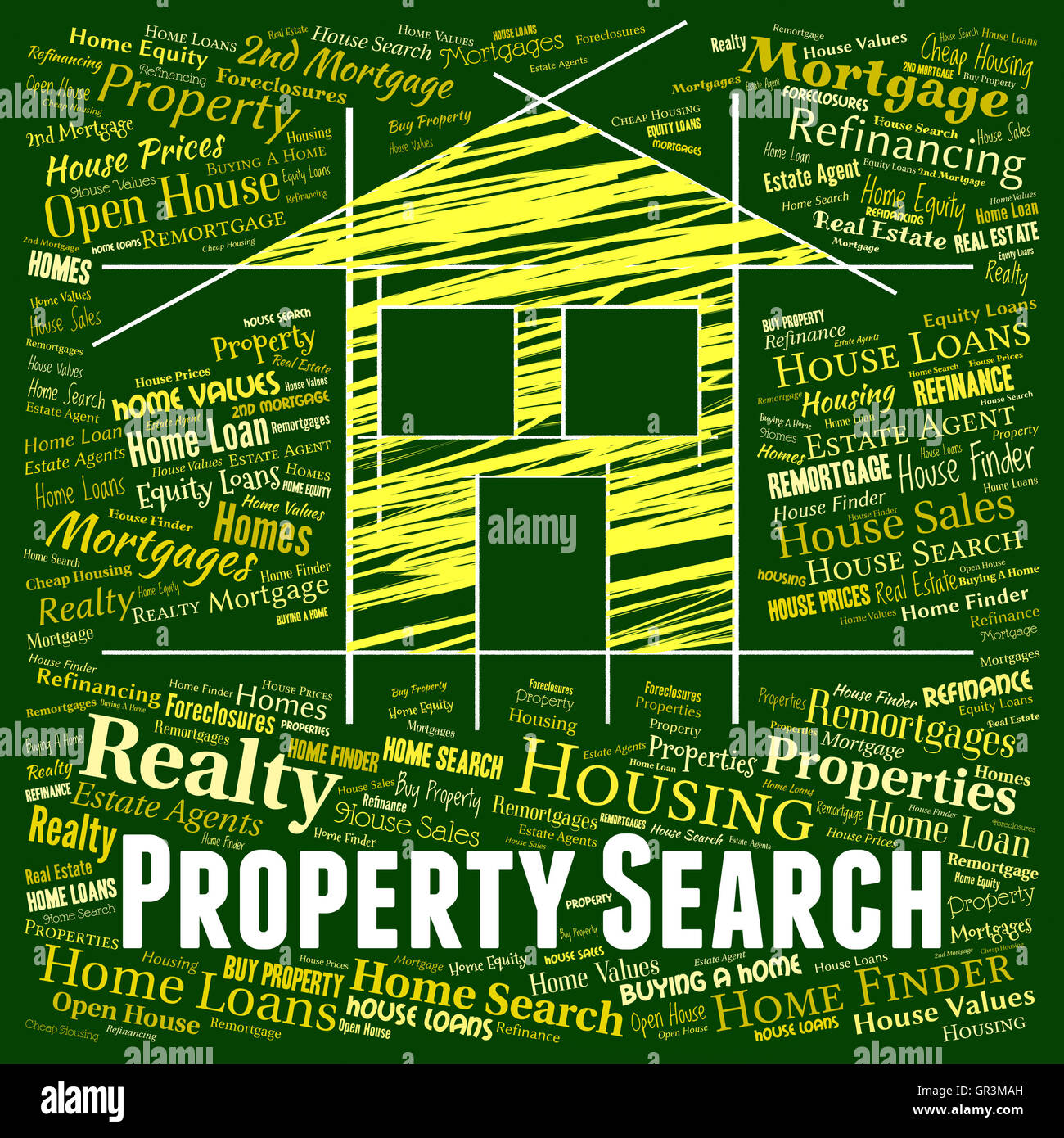 Property Search Representing Real Estate And Information Stock Photo ...