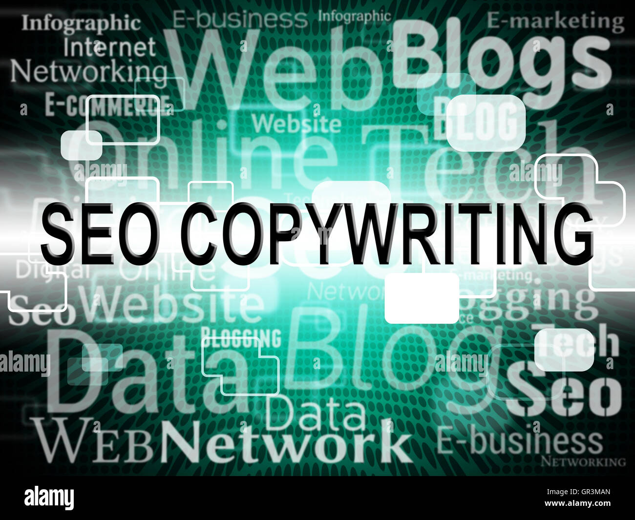 Seo Copywriting Showing Search Engine And Optimize Stock Photo - Alamy