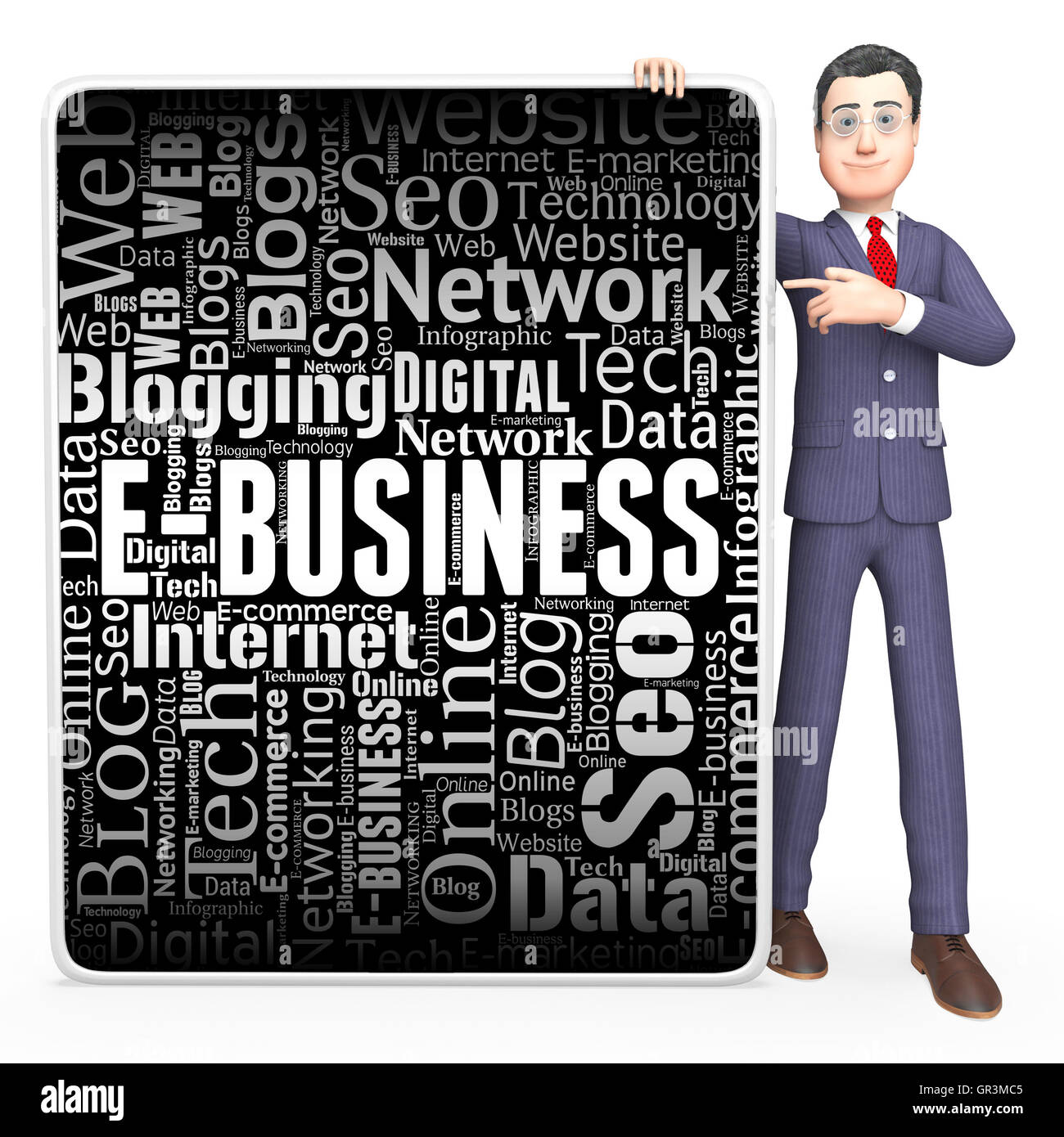 Ebusiness Sign Showing Web Site And Online Stock Photo - Alamy