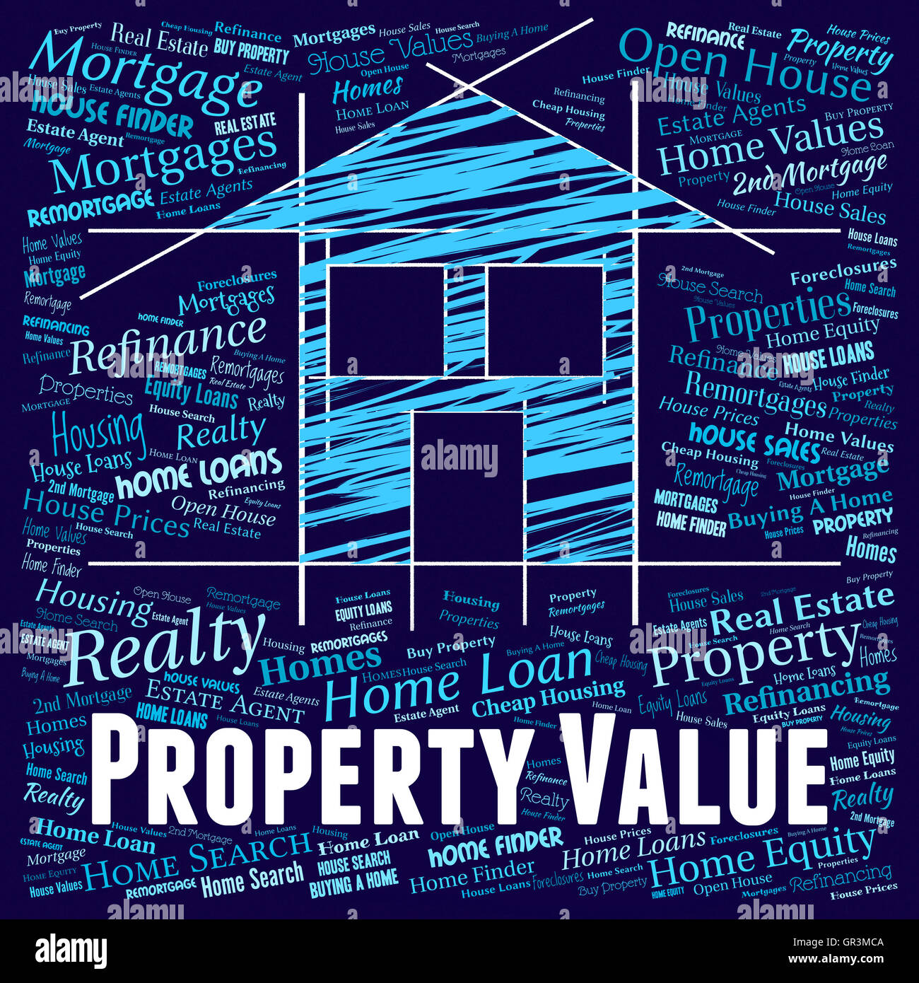 Property Value Indicating Real Estate And Valuation Stock Photo - Alamy