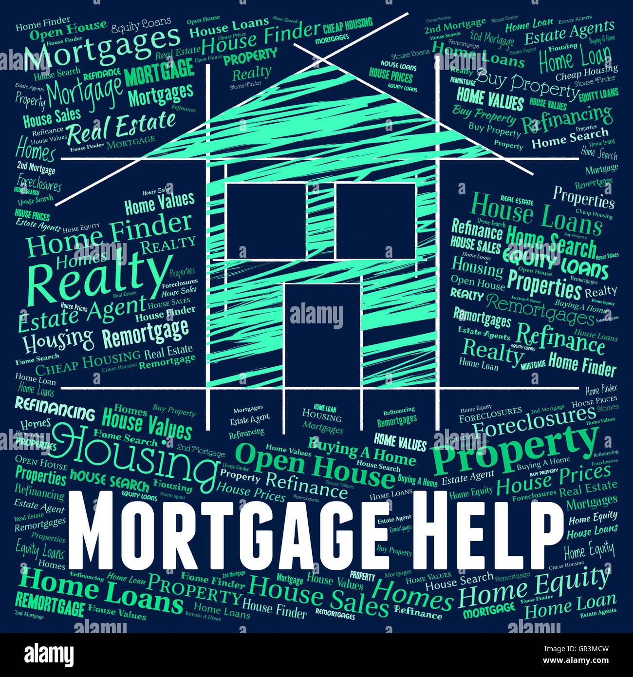 Mortgage Help Indicating Home Loan And Info Stock Photo - Alamy