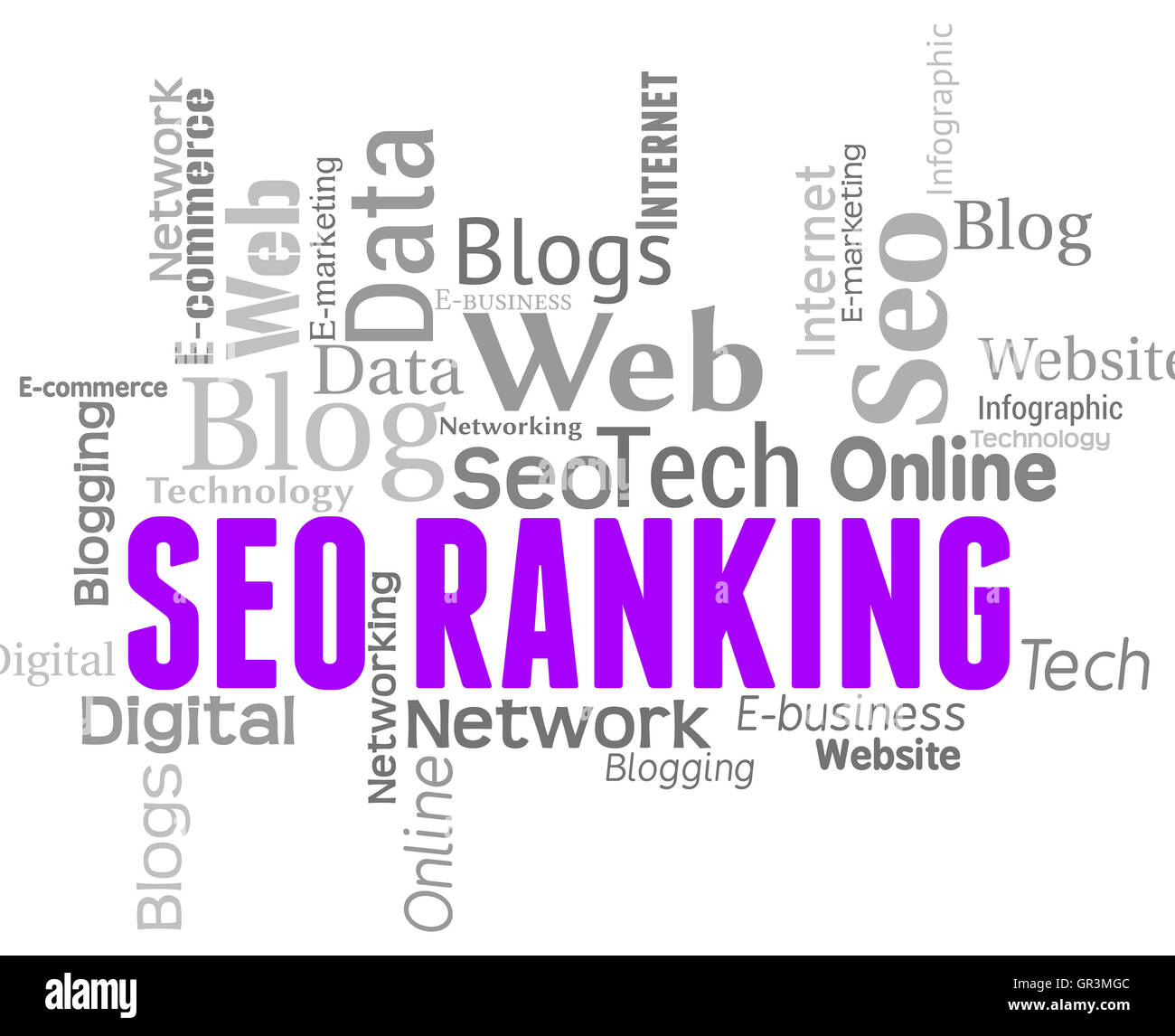 Seo Ranking Indicating Search Engine And Word Stock Photo - Alamy