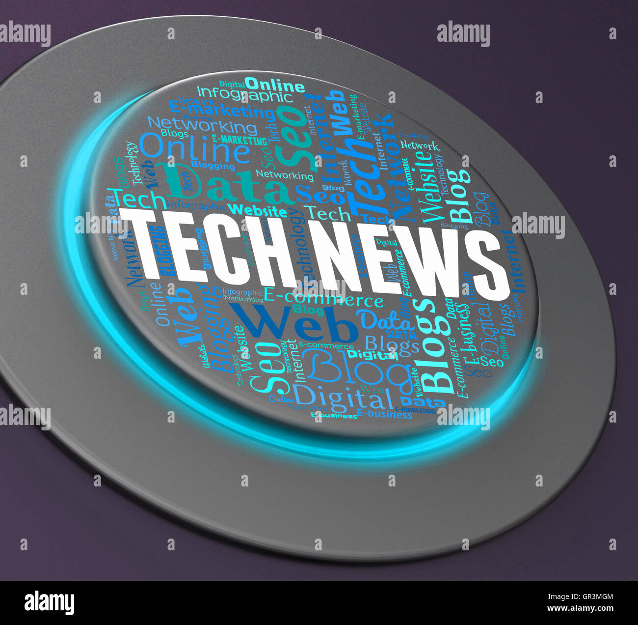 Tech News Showing Push Button And Switch Stock Photo - Alamy